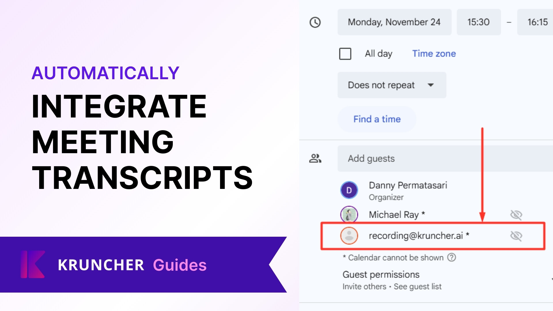 Automatically Integrate Meeting Transcripts into Kruncher